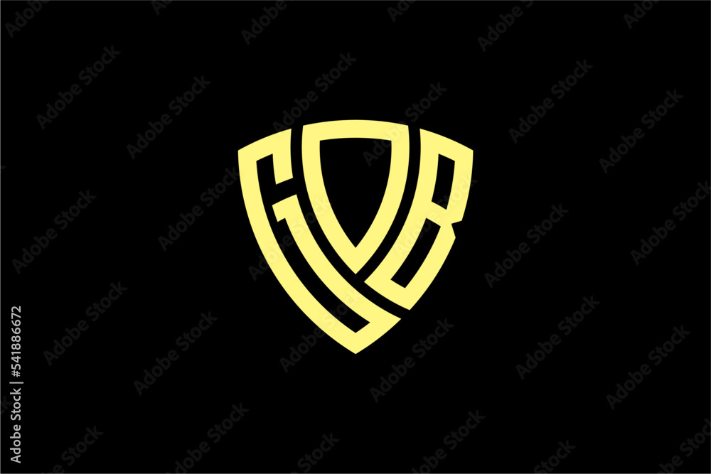 GOB creative letter shield logo design vector icon illustration Stock ...
