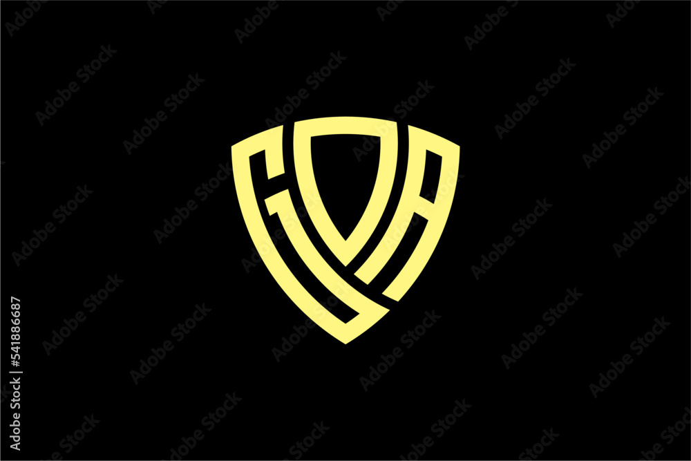 GOA creative letter shield logo design vector icon illustration Stock ...
