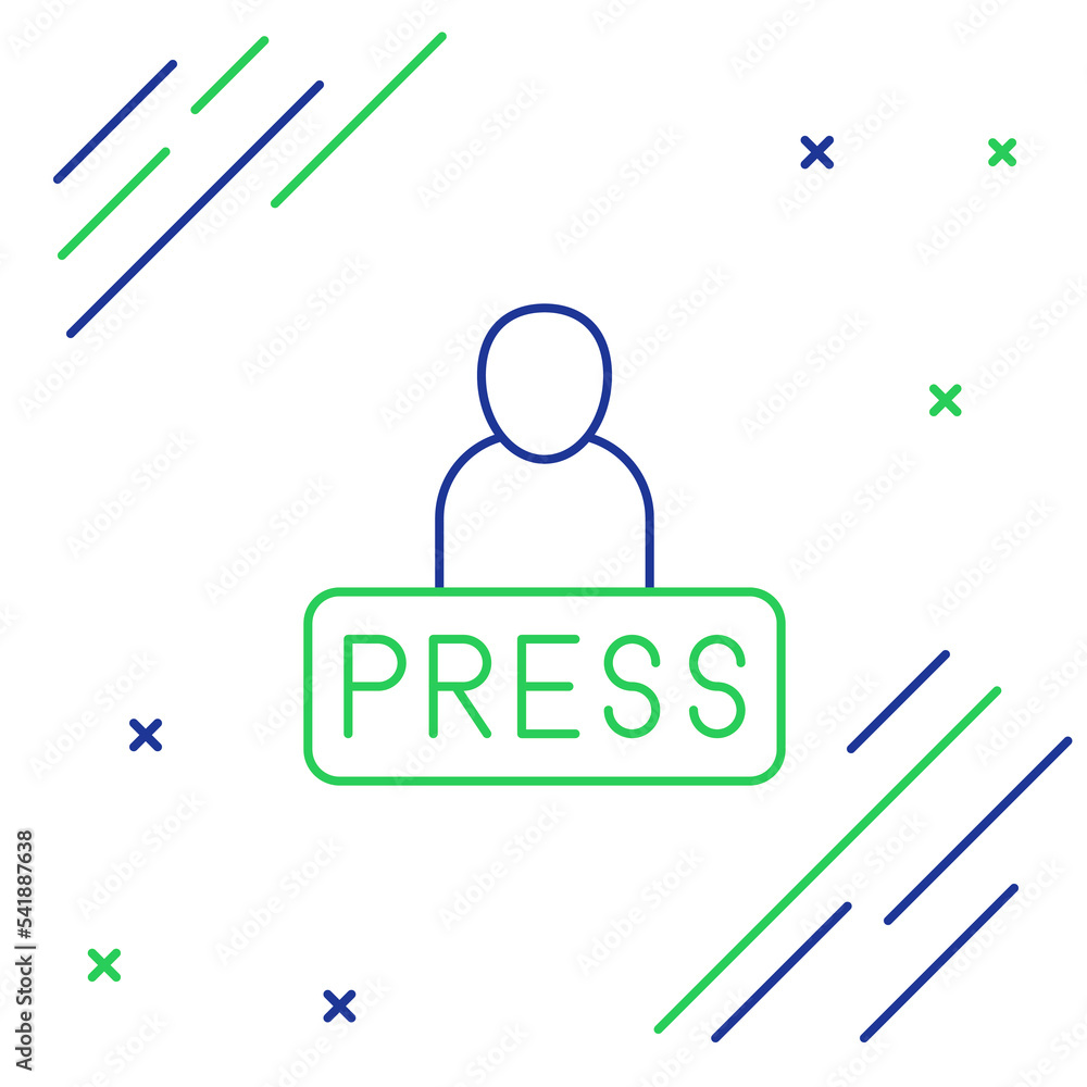 Line Journalist news reporter icon isolated on white background ...