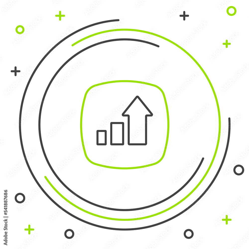 Line Financial growth increase icon isolated on white background ...