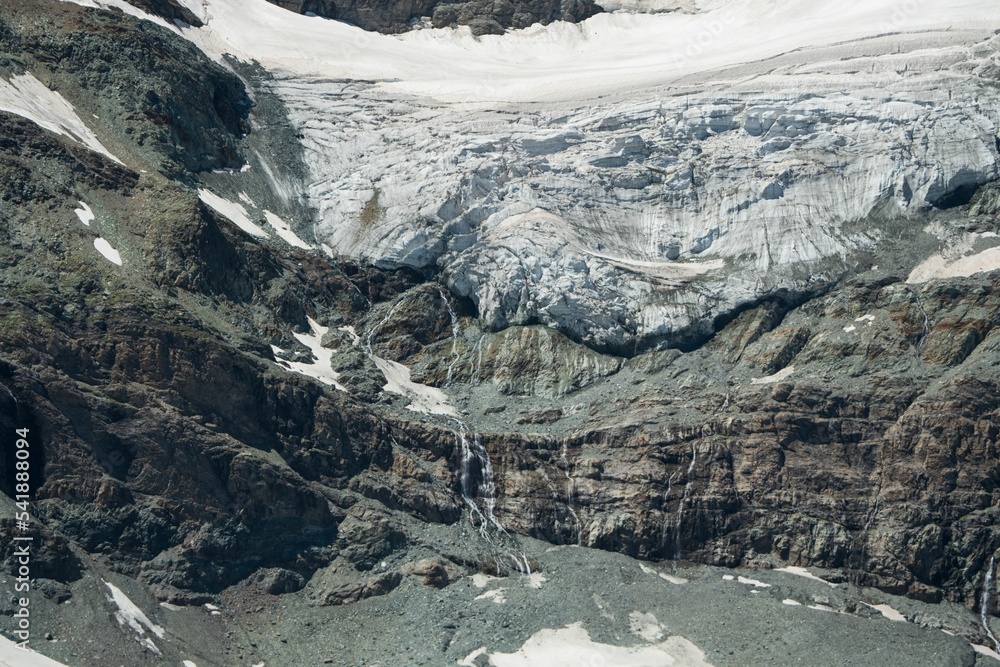 Landscape view of Glacier rocky mountain in Zermatt in Switzerland ...