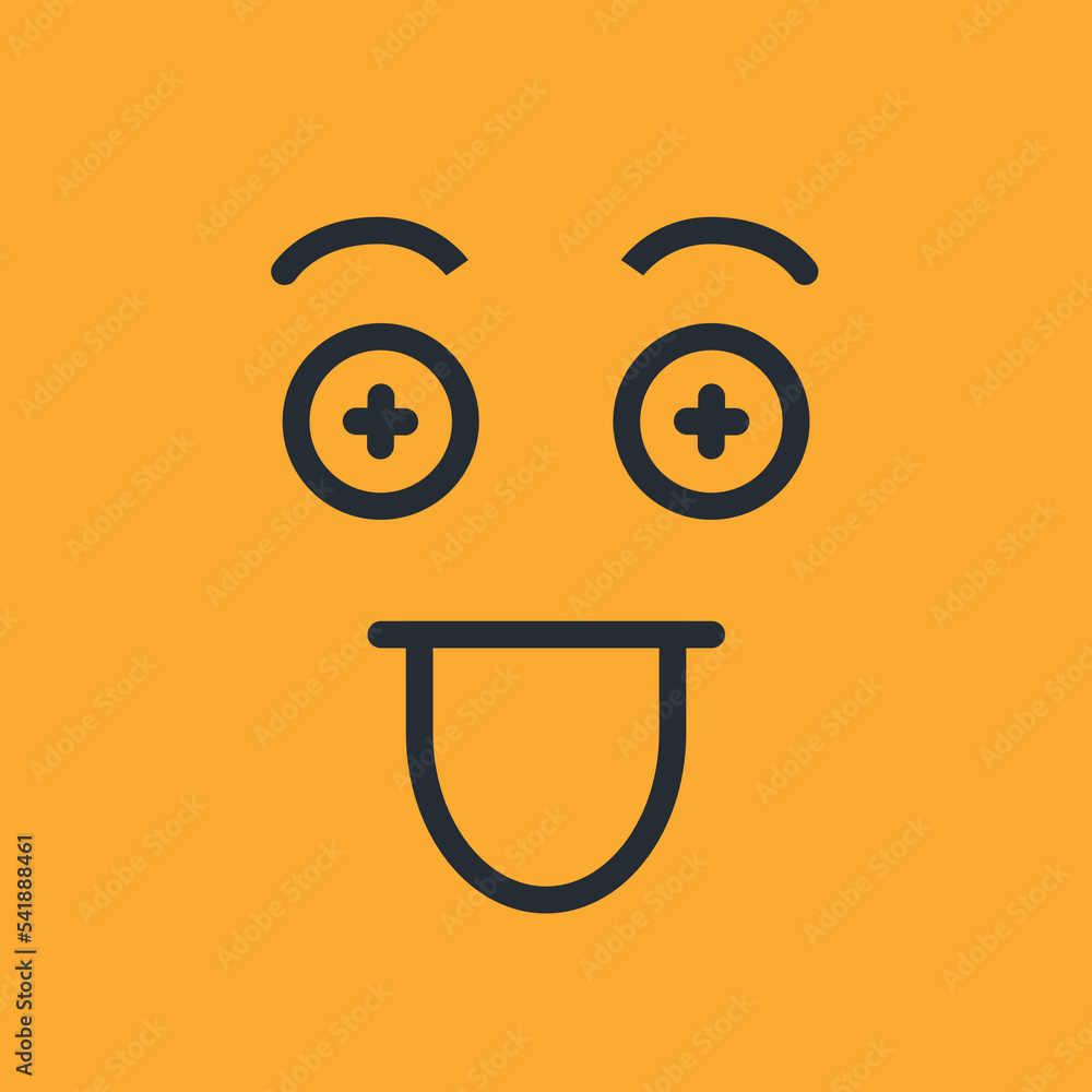 flat vector image, emotion icon delight with mouth open Stock Vector ...