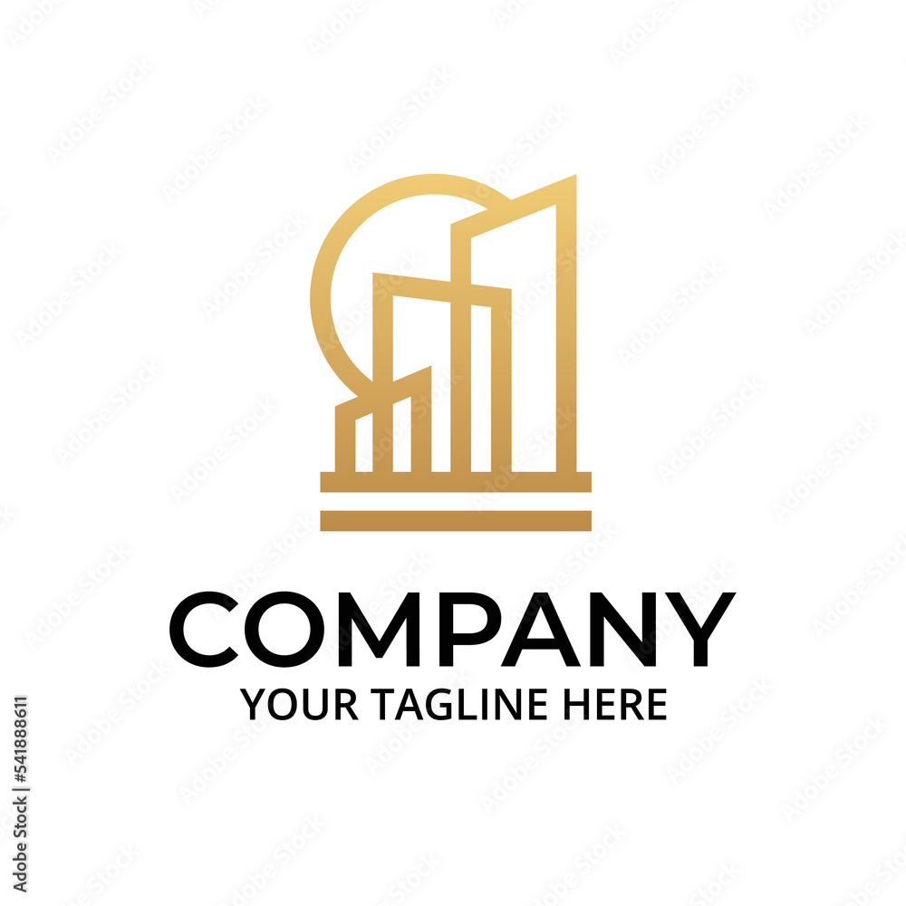 Vecteur Stock Building logo template in line art style. Good for ...