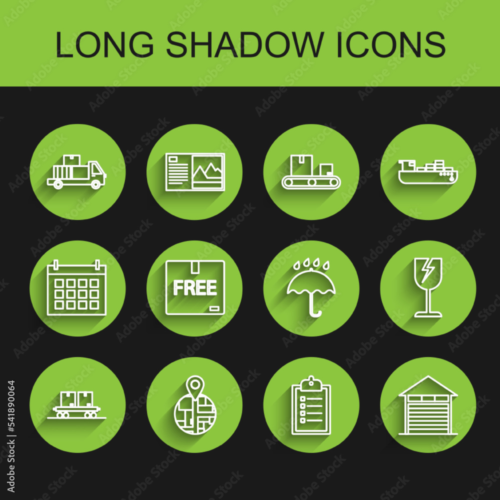 Set line Railway carriage, Verification of delivery list clipboard, Closed warehouse, Cardboard ...