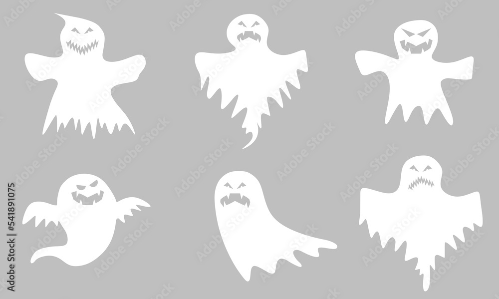 Halloween night, angry ghosts with sharp teeth, scary to make the party ...