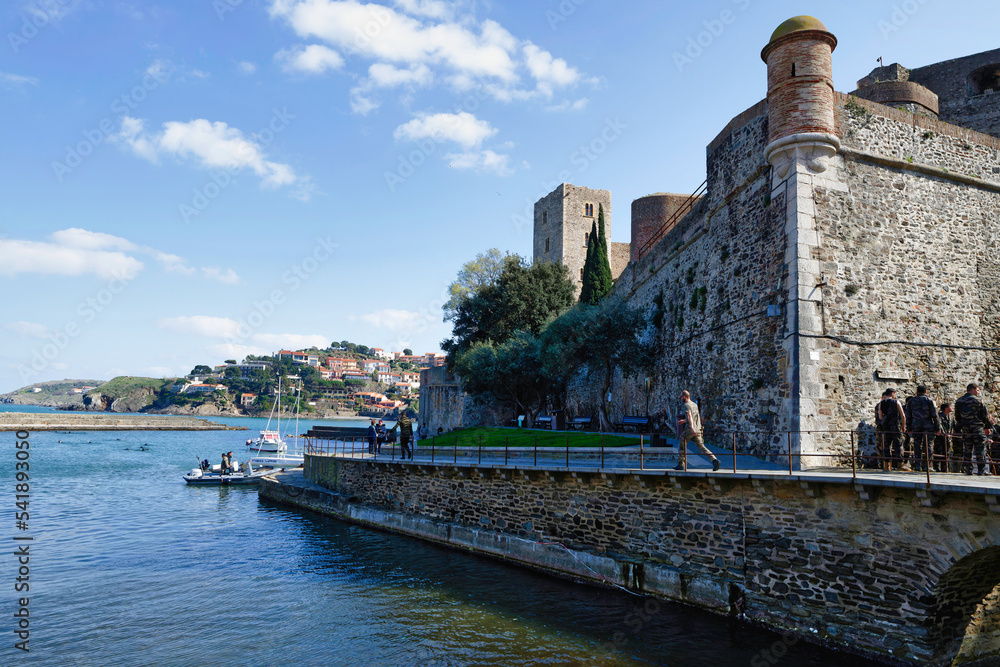 The charming little port of Collioure on the Vermeil coast, in ...