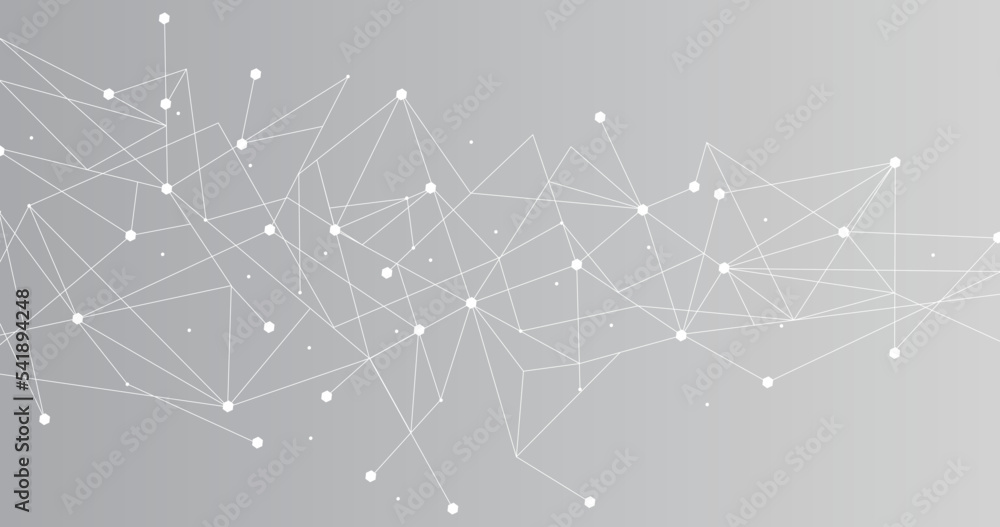 White network. Abstract connection on gray background. Network ...