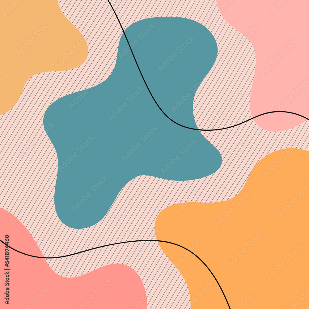Abstract modern pastel color backgrounds. Hand drawn shapes ...