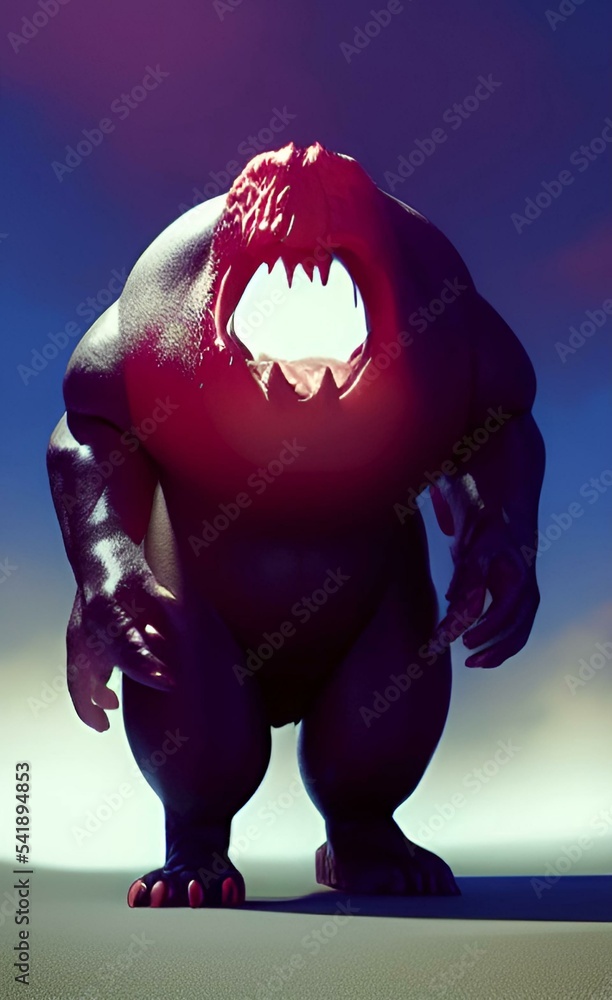 Drawing of the big monster Stock Illustration | Adobe Stock