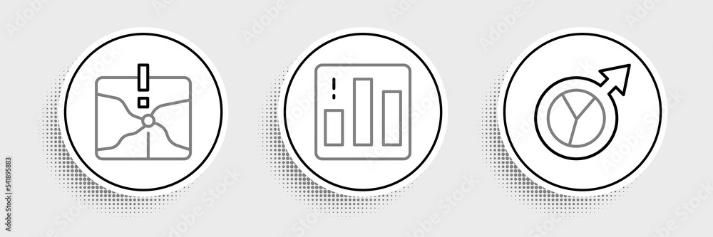 Set line Financial growth, Intersection point and Pie chart infographic icon. Vector Stock ...