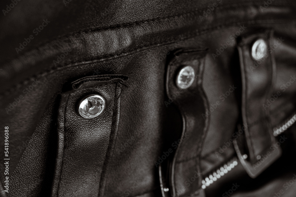 close up of leather jacket, Texture background Stock Photo | Adobe Stock