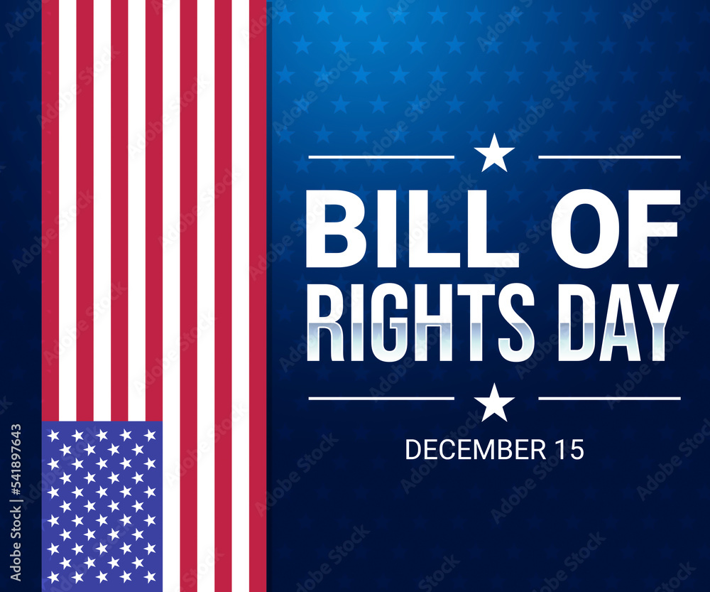 Bill of Rights Day Wallpaper with the American Flag on the side and a ...