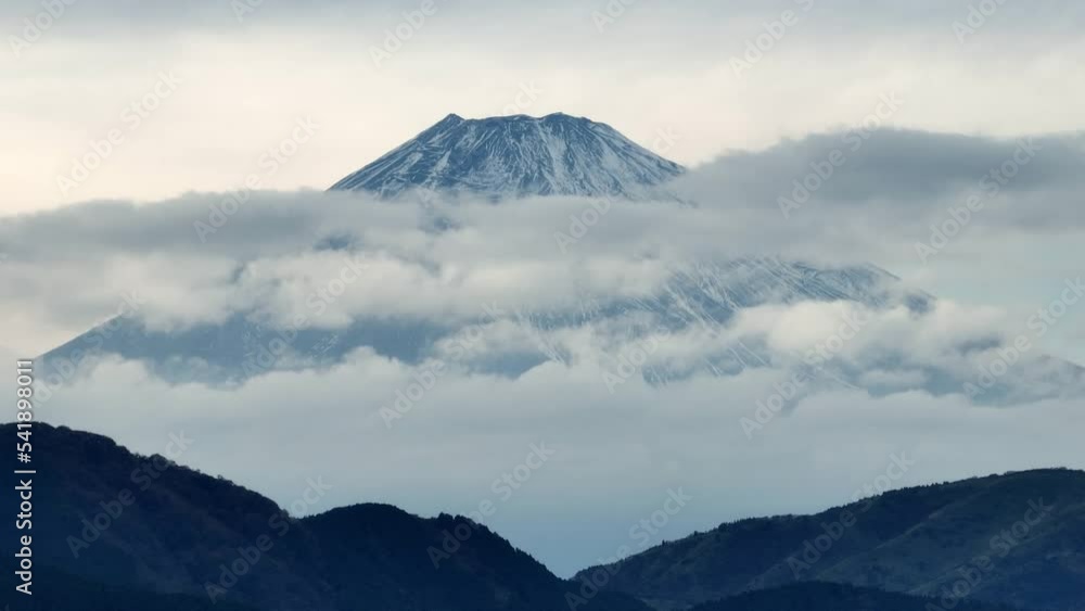 Mount Fuji in Japan, Japanese natural symbol, close up of scenic ...