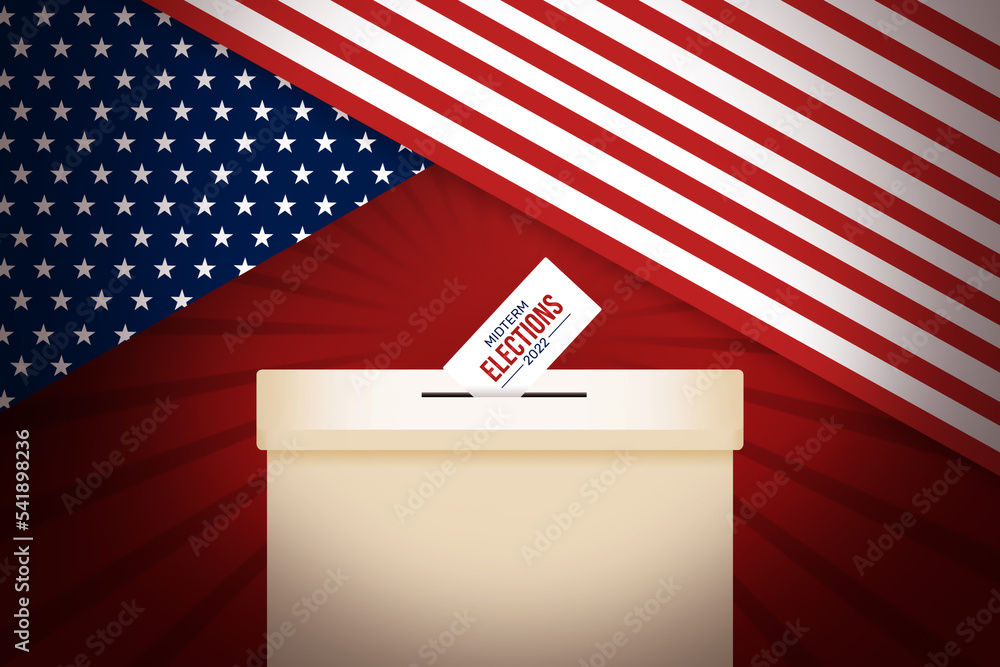 Midterm Elections 2022 Background with American Flag texture patriotic ...