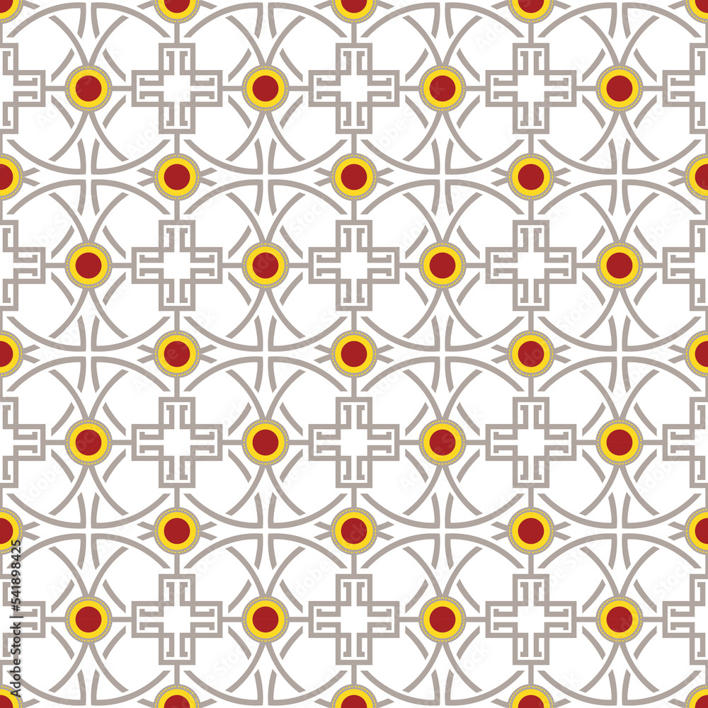 Seamless background image of vintage round cross geometry pattern ...