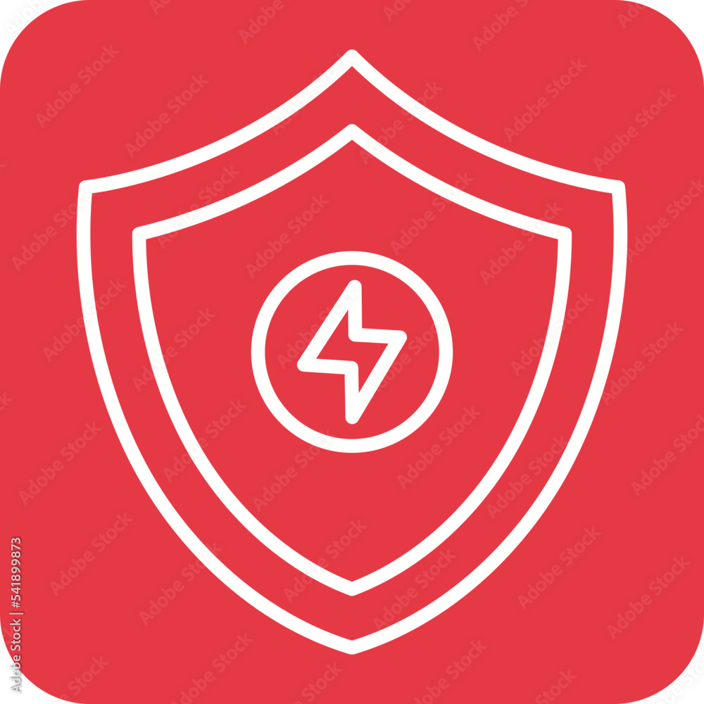 Electricity Protection Line Round Corner Background Icon Stock Vector ...
