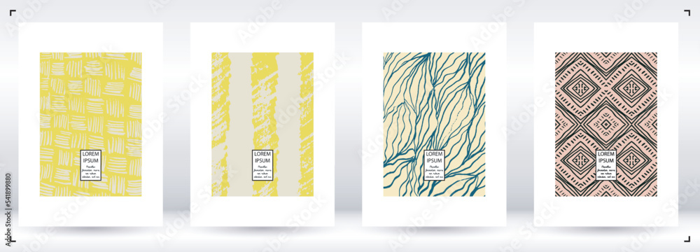 Vector Abstract Hand Drawn Scribble Cover. Minimal Artistic Sketch ...