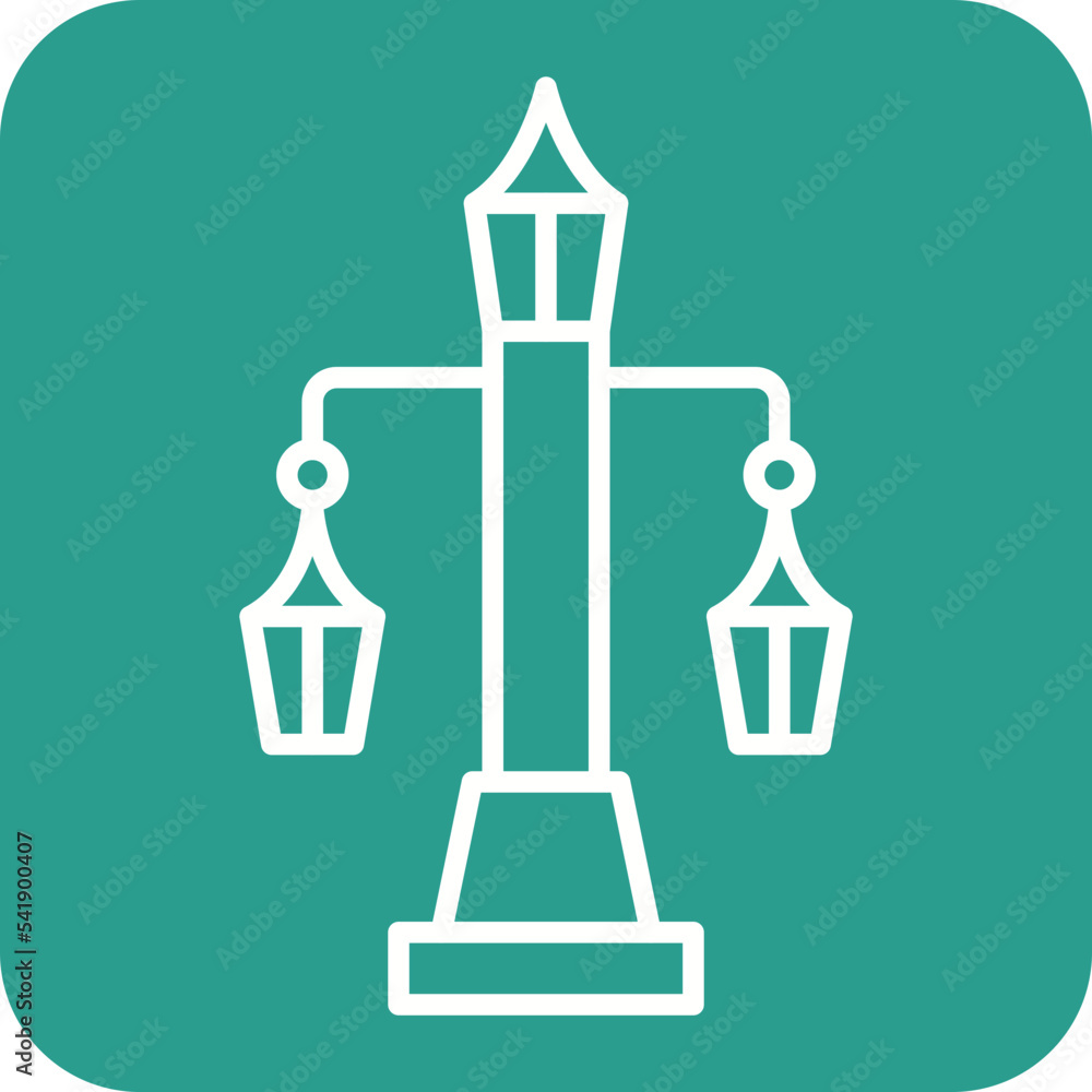 Street Light Line Round Corner Background Icon Stock-Vektorgrafik ...