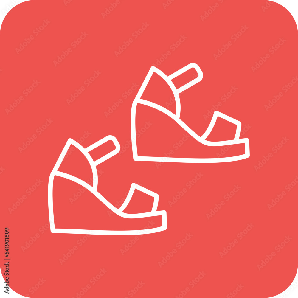 Wedge Heel Line Round Corner Background Icon Stock Vector | Adobe Stock