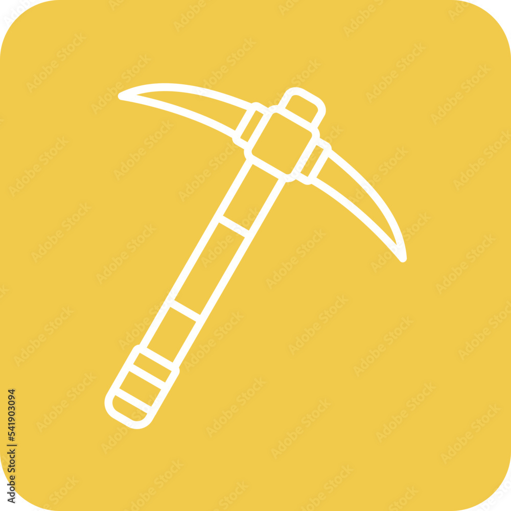 Pickaxe Line Round Corner Background Icon Stock Vector | Adobe Stock