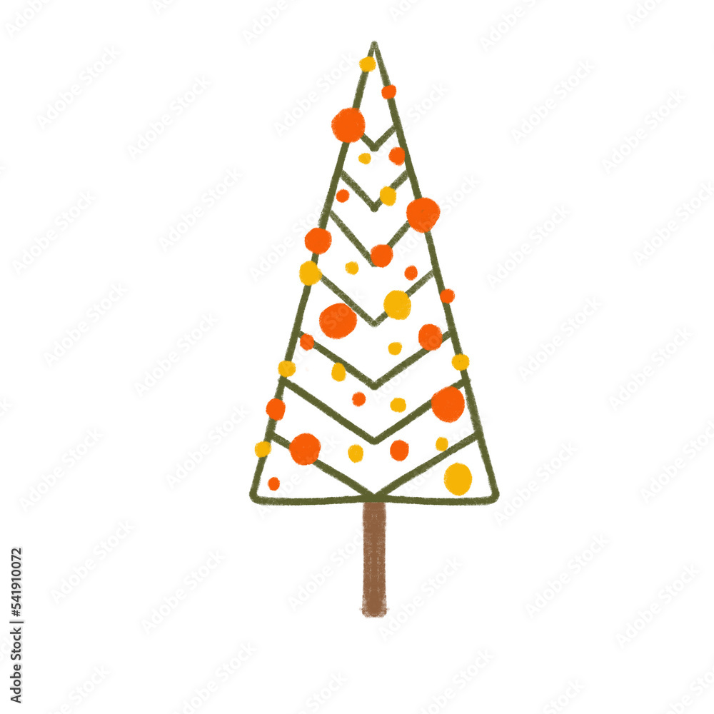 Christmas tree on transparent background. Emplate for design, greeting ...