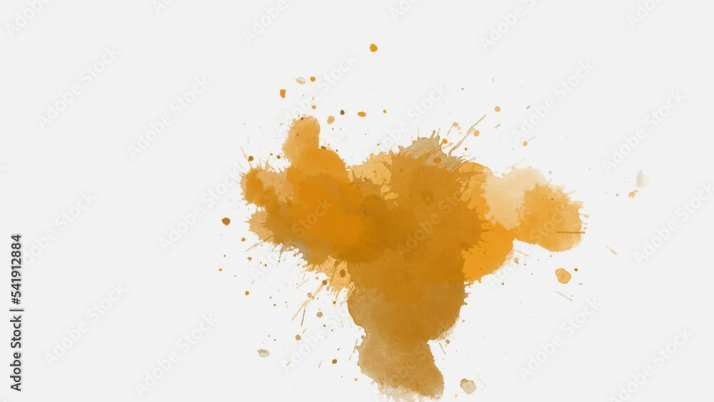 ink splatter compositing. Abstract orange color ink splatter slow ...