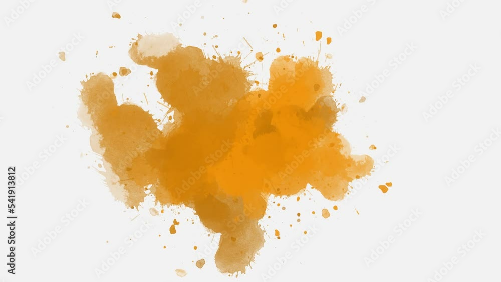 ink splatter compositing. ink bleed reveal transition. Abstract orange ...