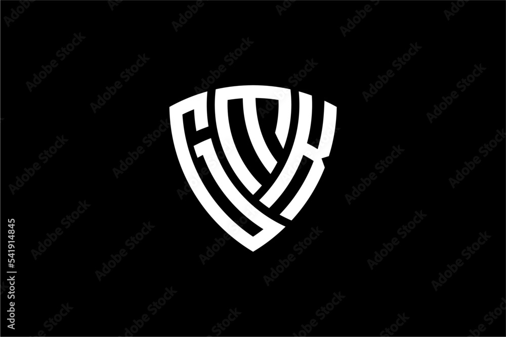 GMK creative letter shield logo design vector icon illustration Stock ...