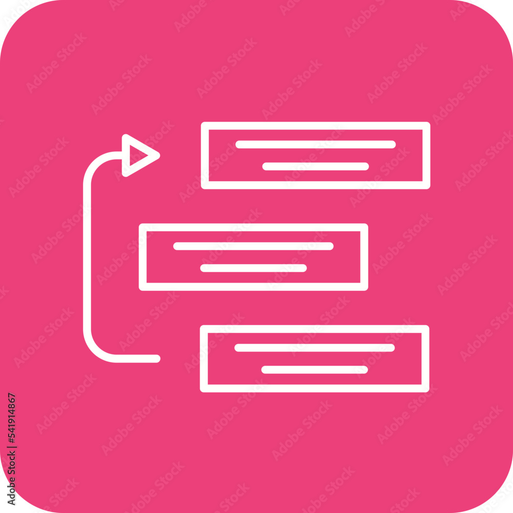 Backlog Line Round Corner Background Icon Stock Vector | Adobe Stock