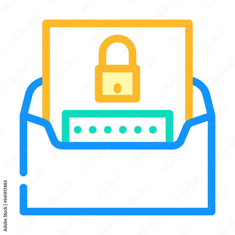forgot password color icon vector. forgot password sign. isolated ...