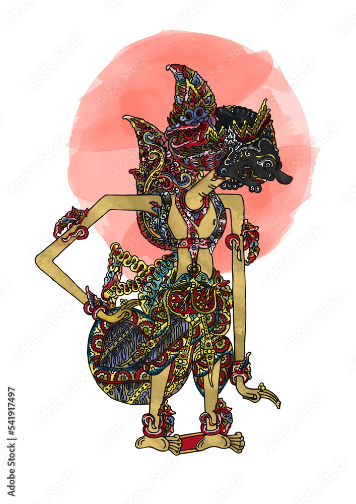 wayang kulit or indonesian puppet Stock Illustration | Adobe Stock