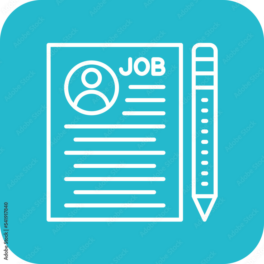 Job Description Line Round Corner Background Icon Stock Vector | Adobe ...