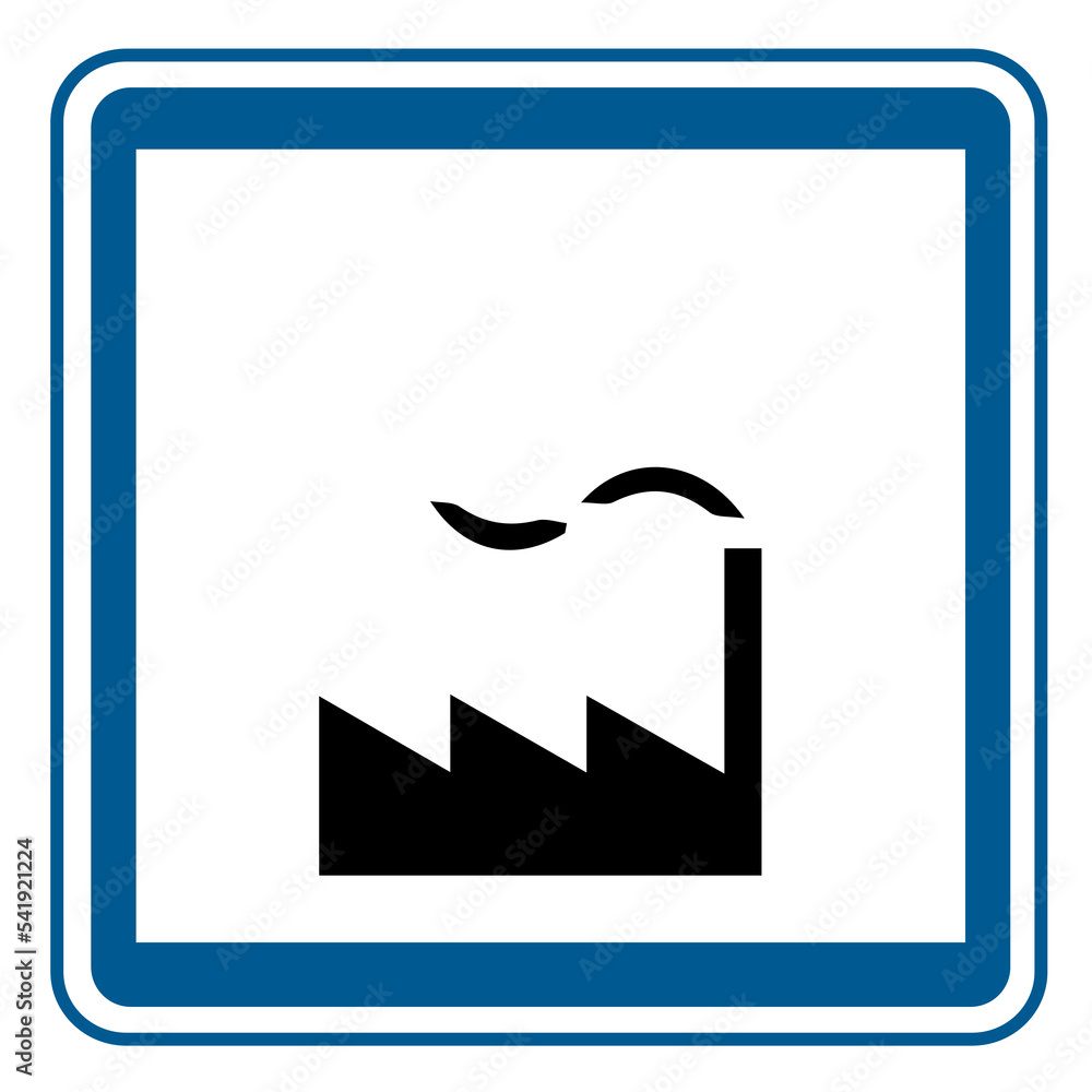 Explanatory road signs. Industrial zone. Traffic signs. Stock Vector ...