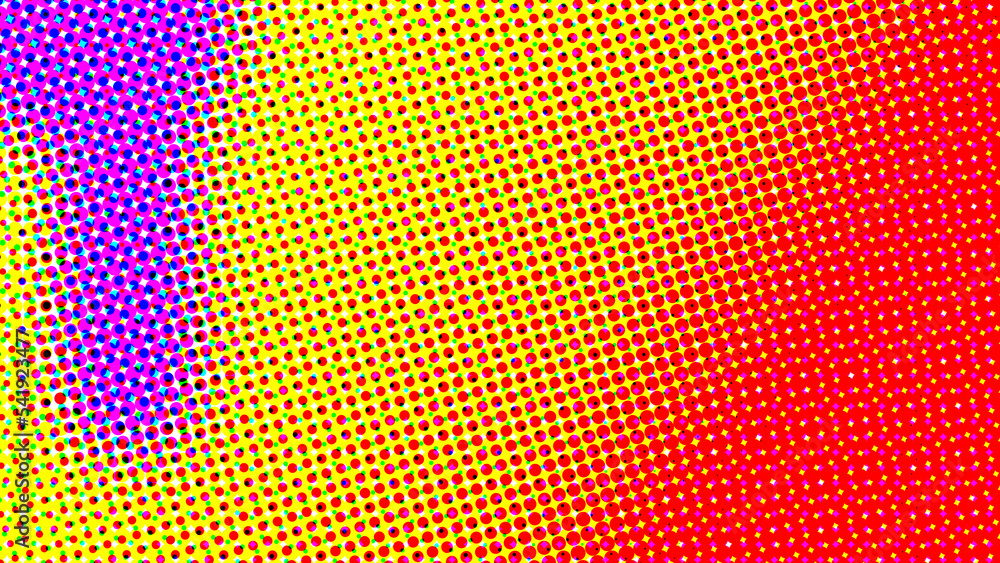 Red violet and orange and Radian Yellow color halftone gradient ...