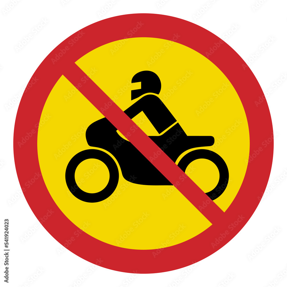 Prohibited road signs. No motorcycle allowed. Traffic signs. Stock ...