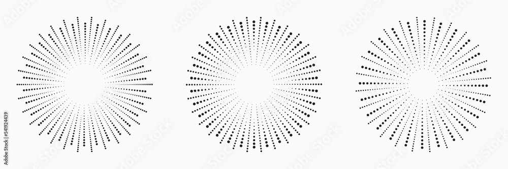 radial Halftone pattern background. Abstract concentric dotted backdrop ...