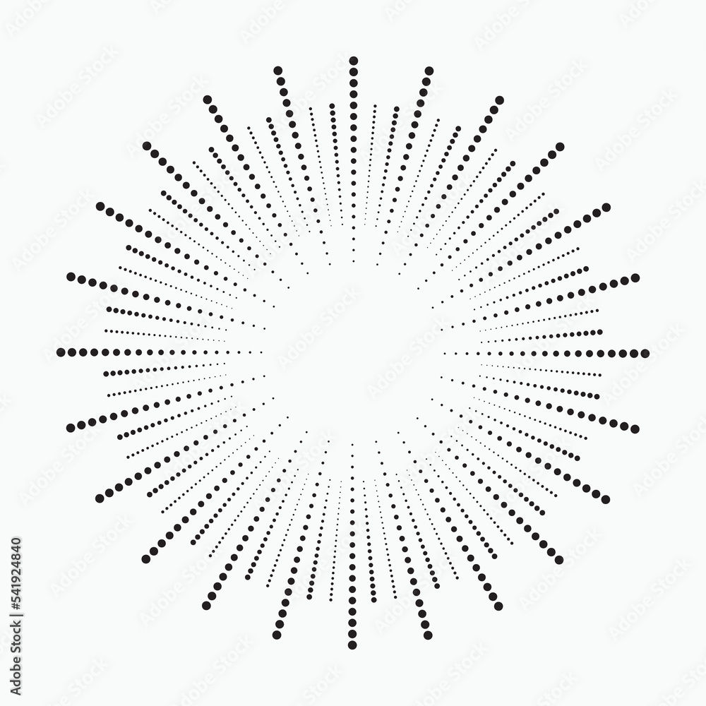 radial Halftone pattern background. Abstract concentric dotted backdrop ...