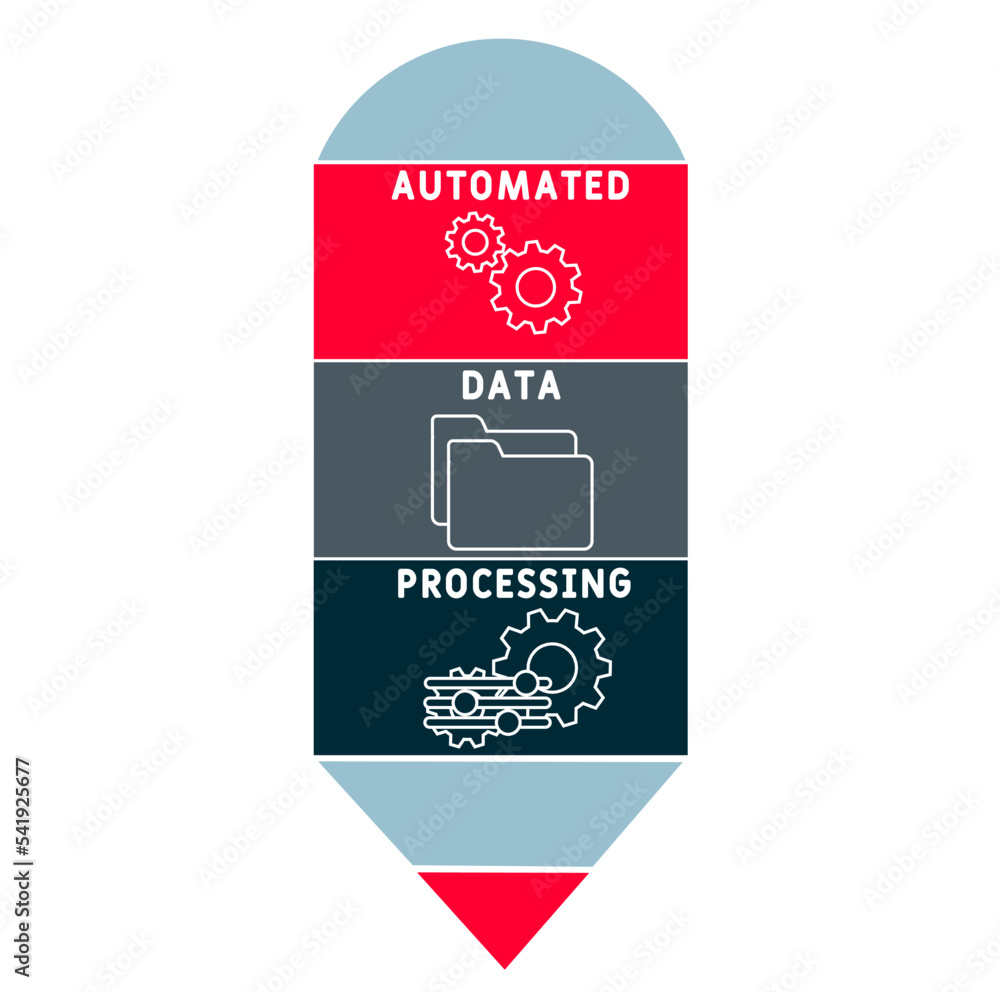 ADP - Automated Data Processing acronym. business concept background ...