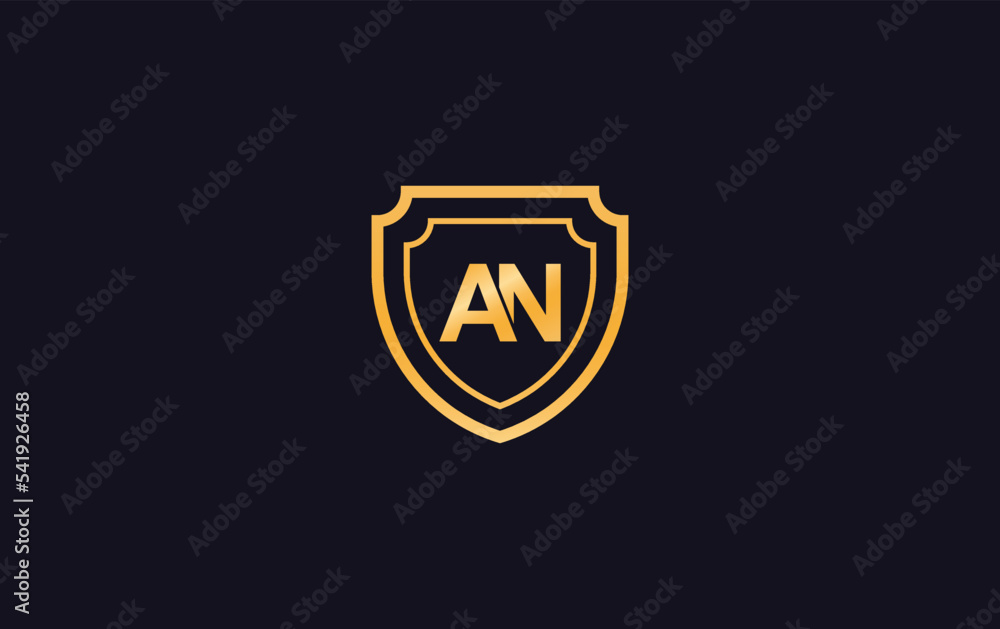 Shield protection symbol and royal luxury shield monogram vector design ...