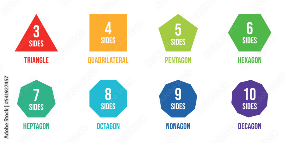 Vector illustration of regular polygons isolated on white background ...