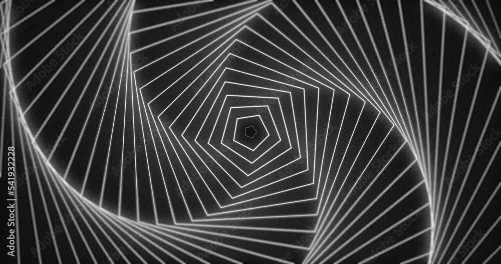 Black and white abstract background - pentagon wave looped animation 4K ...