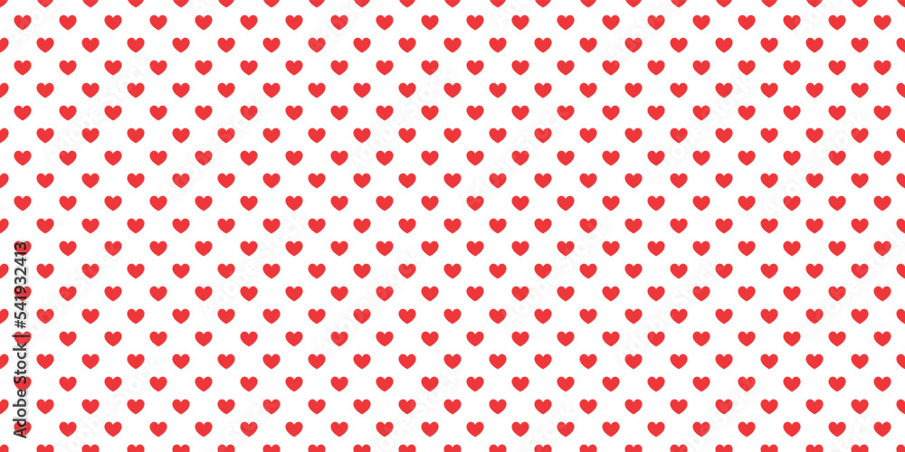 red heart polka dots seamless pattern on white background vector Stock Vector | Adobe Stock