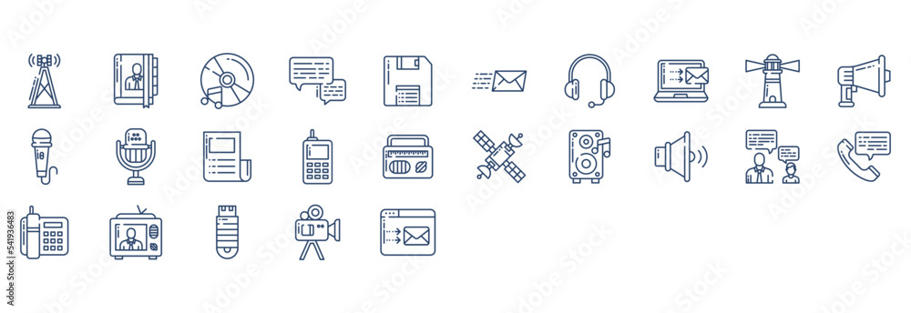 Collection of icons related to Communication, including icons like ...