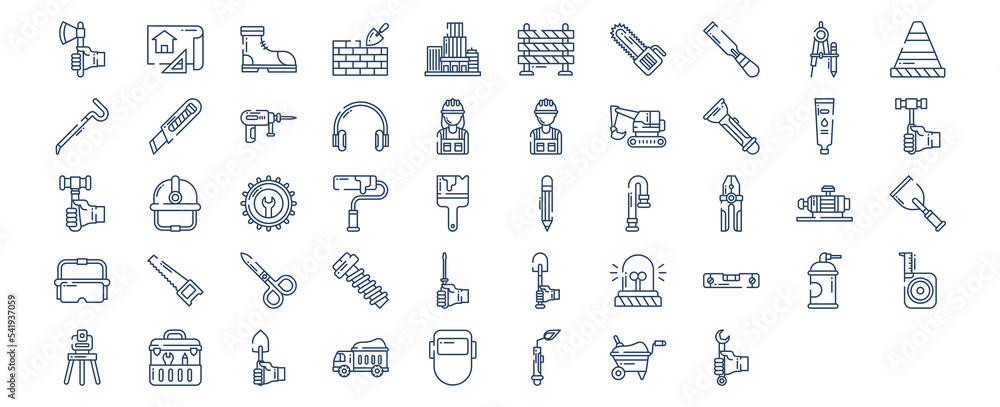 Collection of icons related to Construction tools, including icons like ...