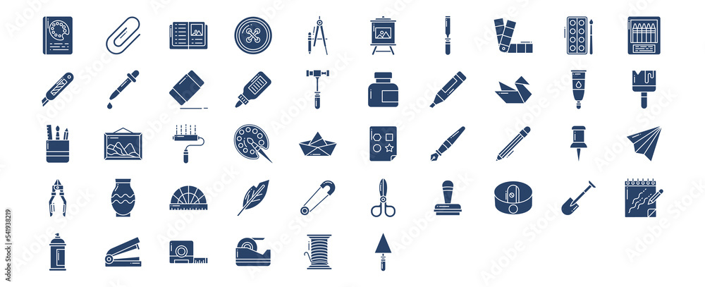 Collection of icons related to Craft and tools, including icons like ...