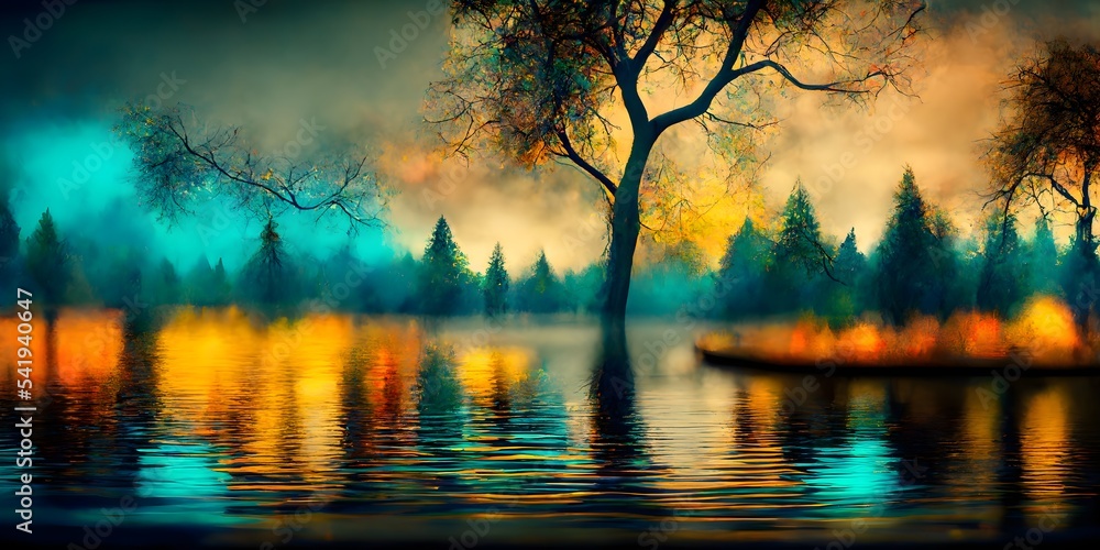 fantasy landscape, metaverse, virtual space, virtual reality, digital ...