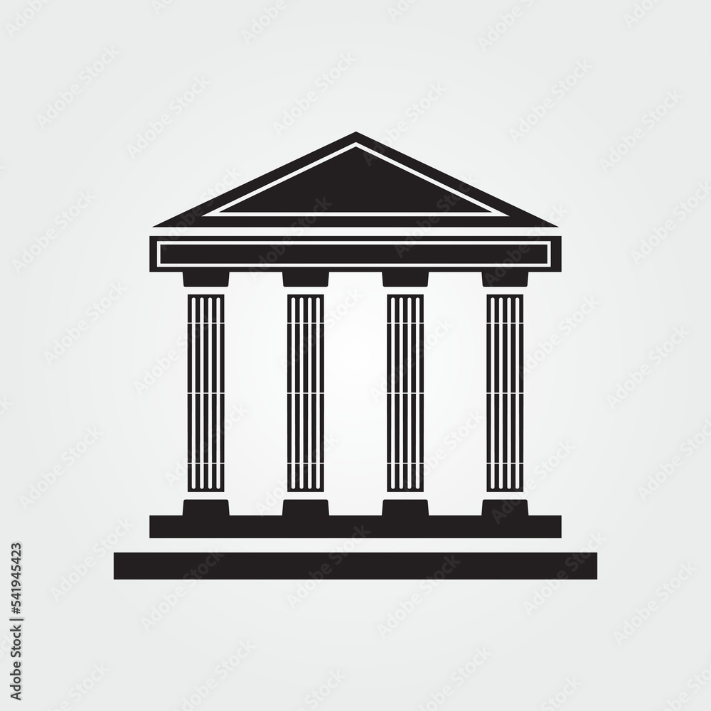 A Roman temple symbol vector illustration silhouette Stock Vector ...