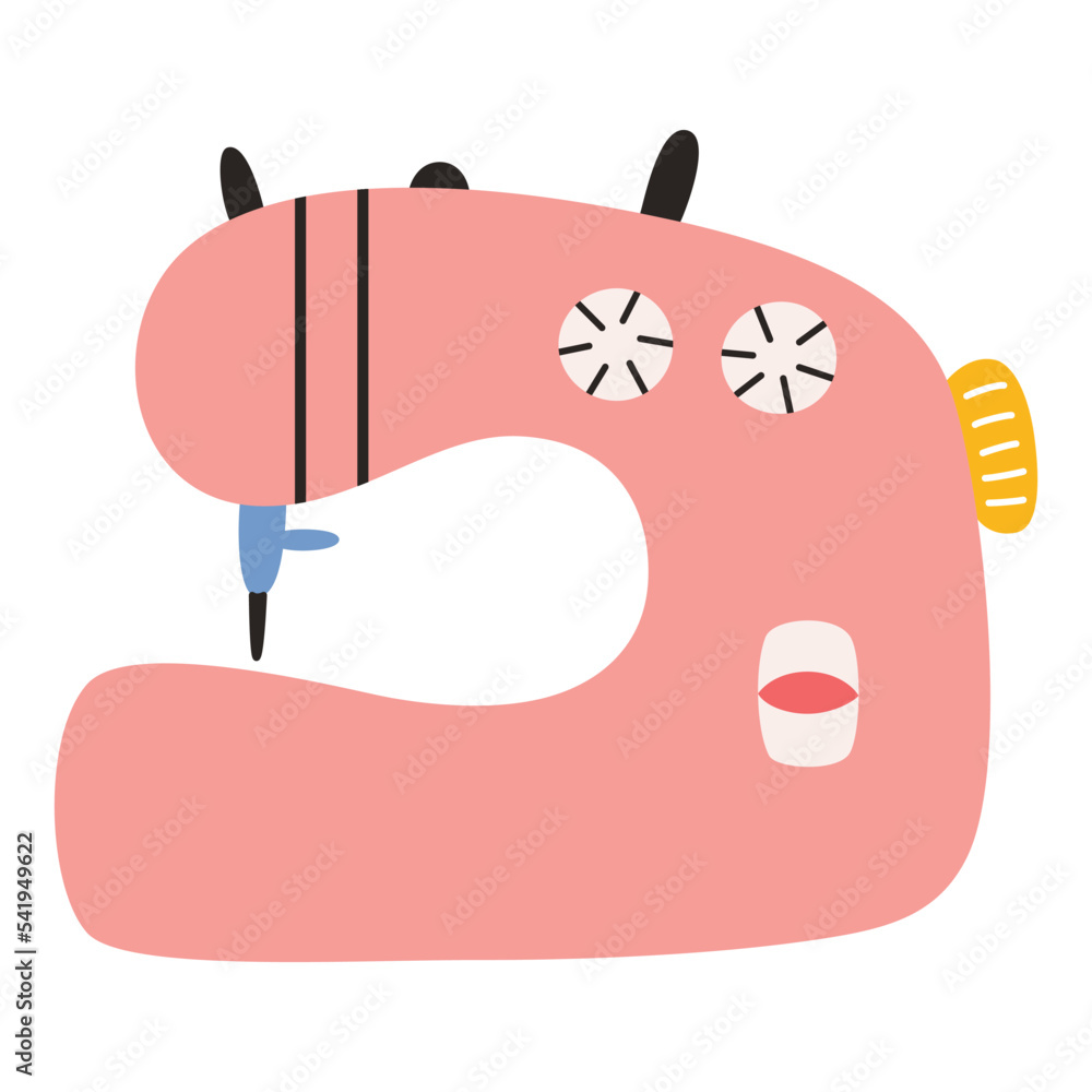 Sewing machine doodle icon, tailor tool, vector illustration of modern ...