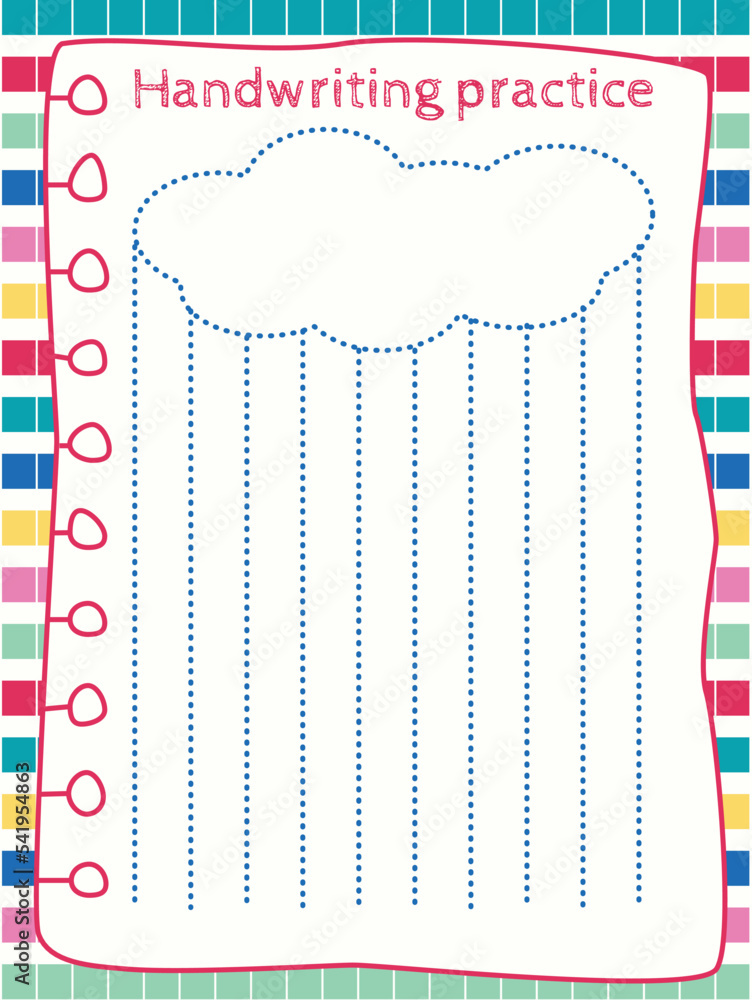 Handwriting practice with pencils and notebooks. Tracing lines for kids ...