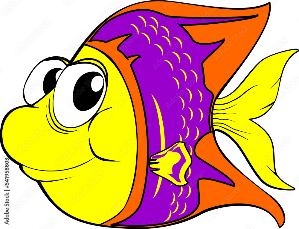 Cute Cartoon Fish PNG transparent bakground Stock Illustration | Adobe ...